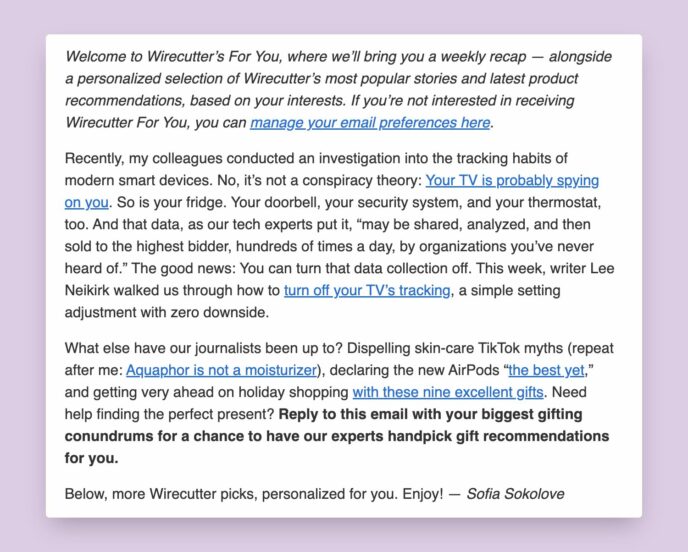 How NYT Wirecutter shipped a personalized newsletter in 4 weeks ...